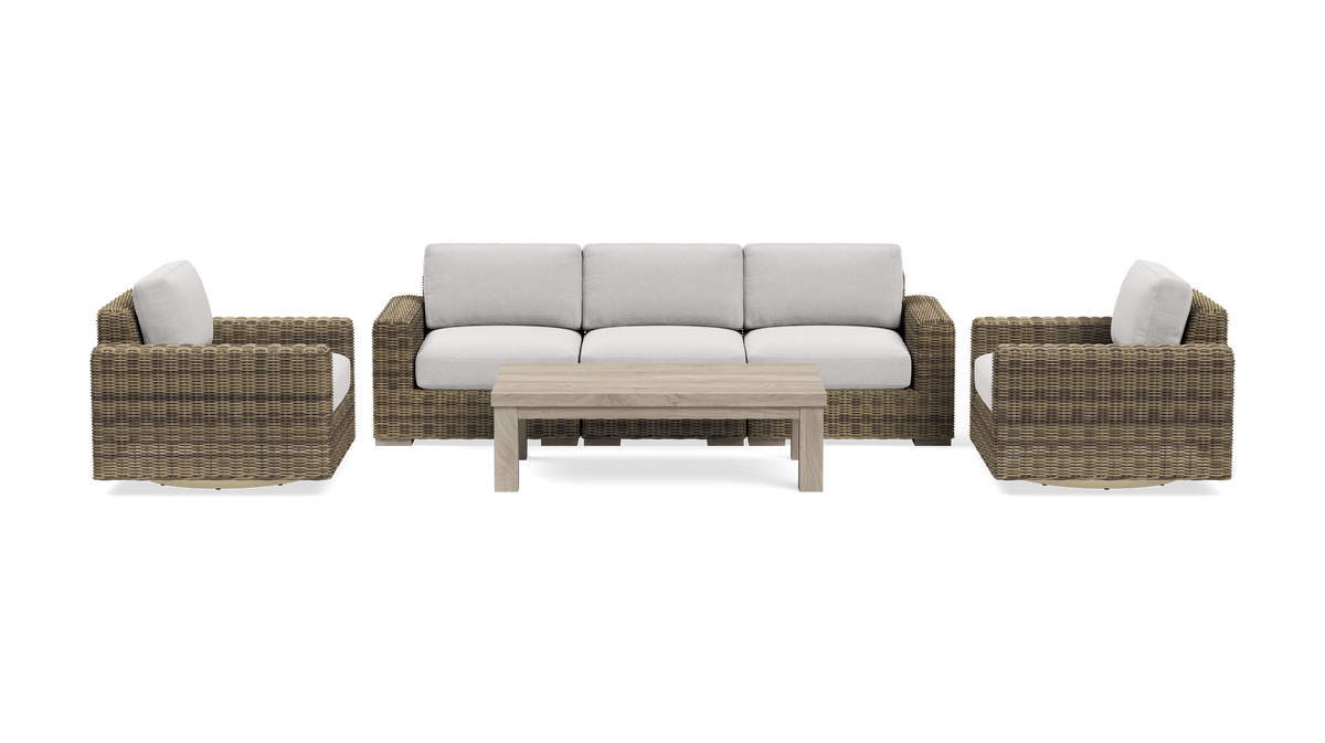 Outdoor sofa with swivel chairs store